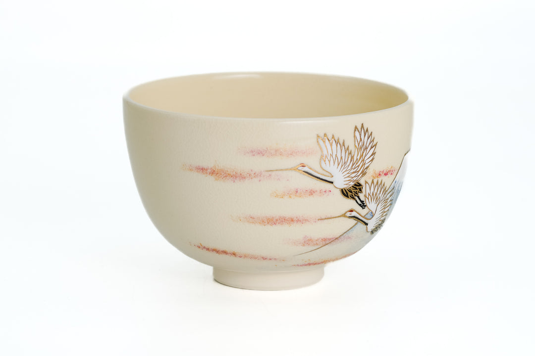 Flock of Cranes Over Mt. Fuji Chawan – Tezumi