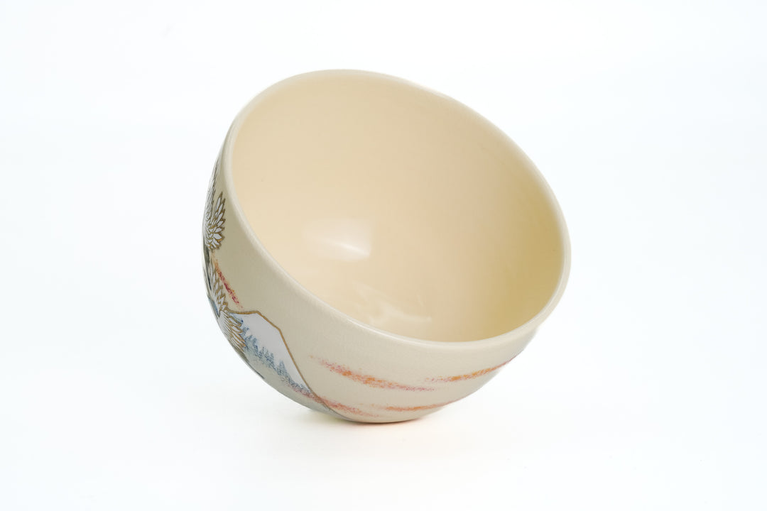 Flock of Cranes Over Mt. Fuji Chawan – Tezumi