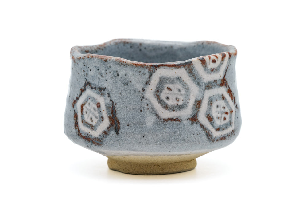 Japanese Matcha Bowl - 加藤裕重 Katō Hiroshige - Akazu-yaki Nezumi Shino C ...