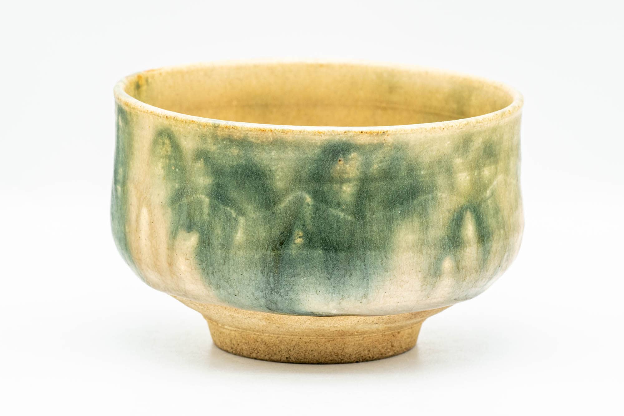 Japanese Matcha Bowl - Green Yellow Drip-Glazed Chawan - 350ml – Tezumi