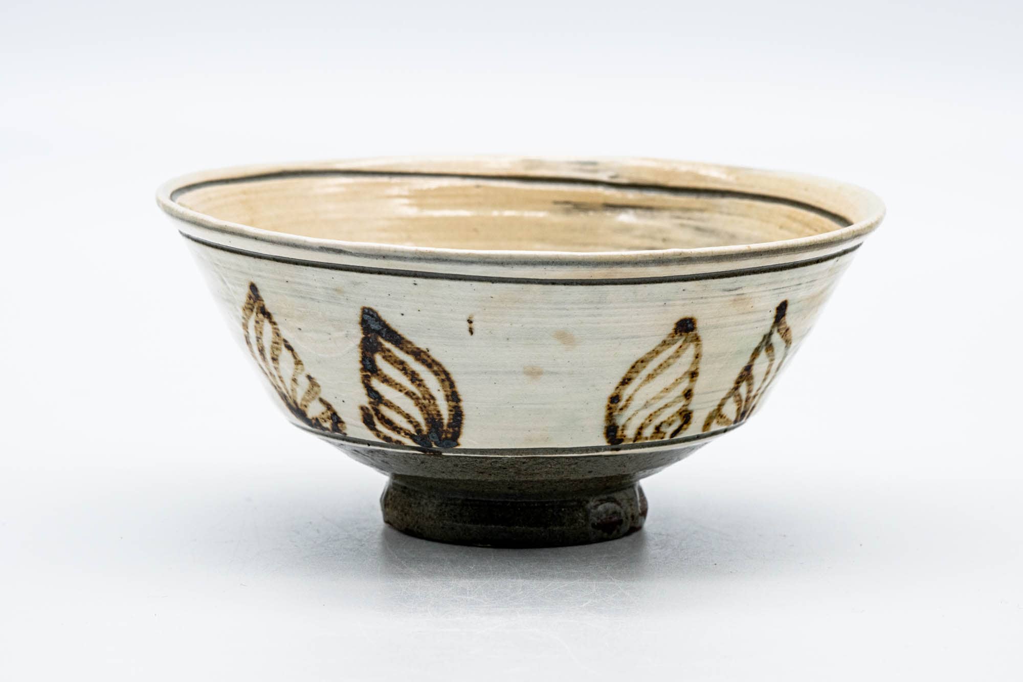 Japanese Matcha Bowl - Painted Hakeme Hira Summer Chawan - 150ml – Tezumi
