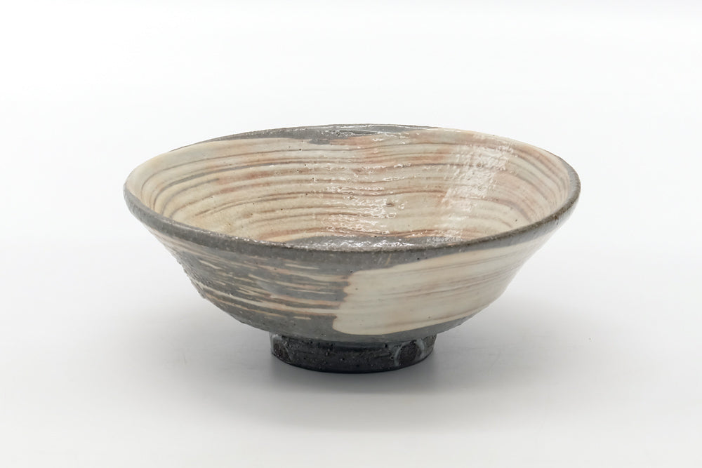 Japanese Matcha Bowl - Grey White Hakeme Brushstroke Summer Chawan - 2 ...