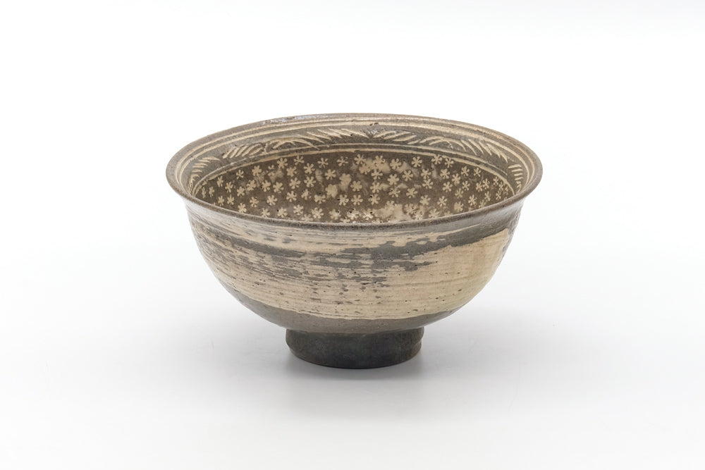 Japanese Matcha Bowl - Grey White Mishima Chawan – Tezumi