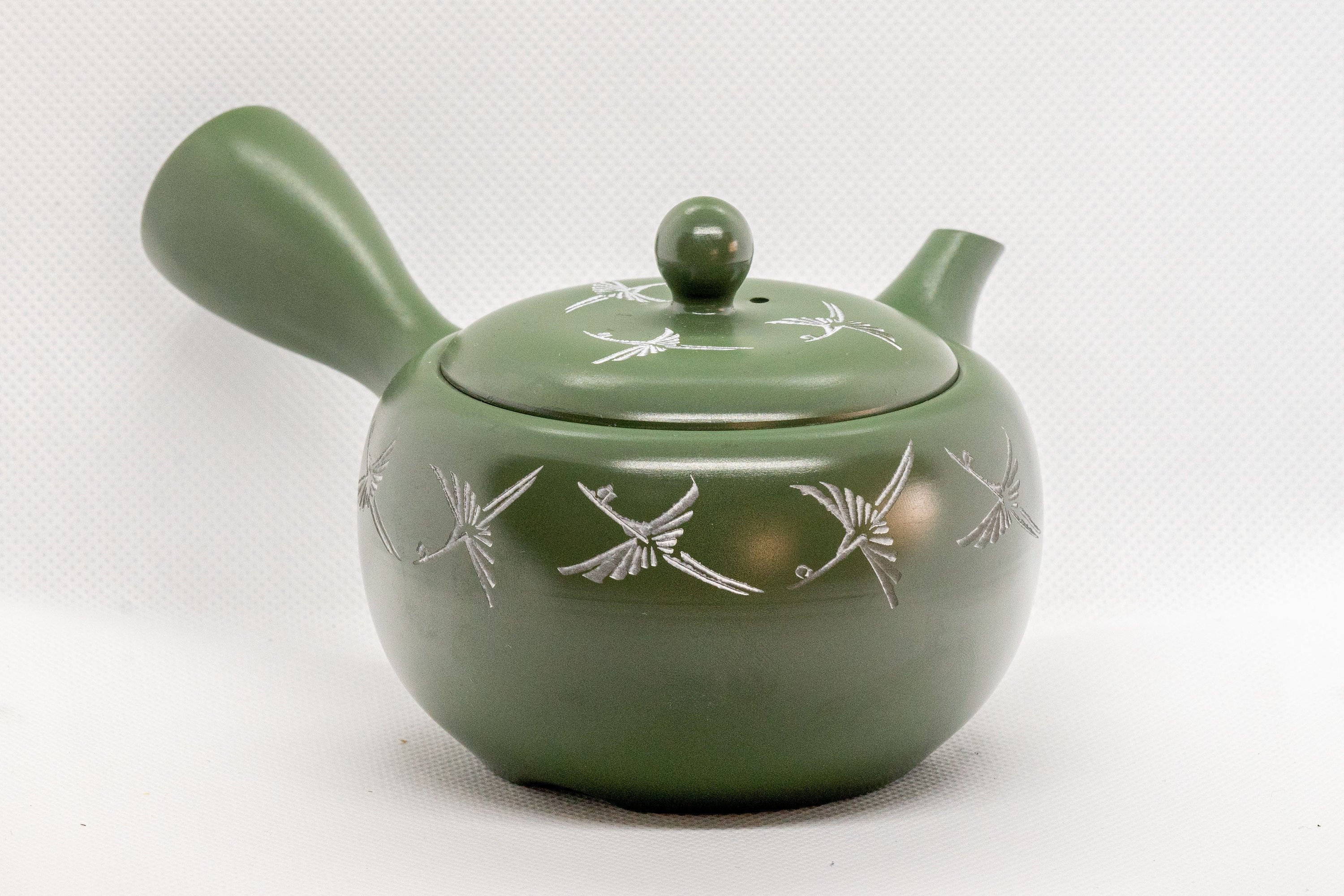 Japanese Kyusu - 档陽 Mishima Inlay Green Tokoname-yaki Teapot - 290ml ...