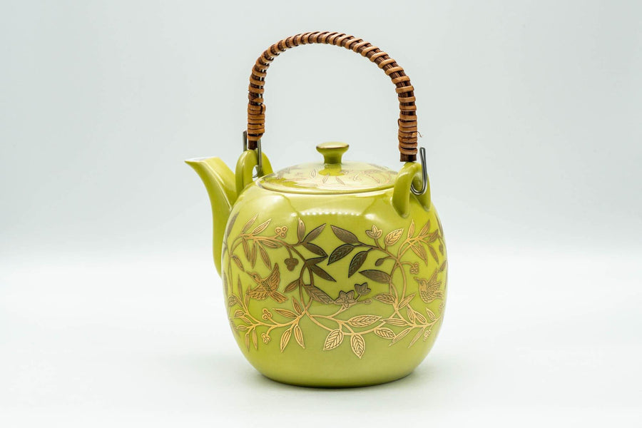 Japanese Dobin - Golden Bird Leaves Yellow Debeso Teapot - 500ml – Tezumi